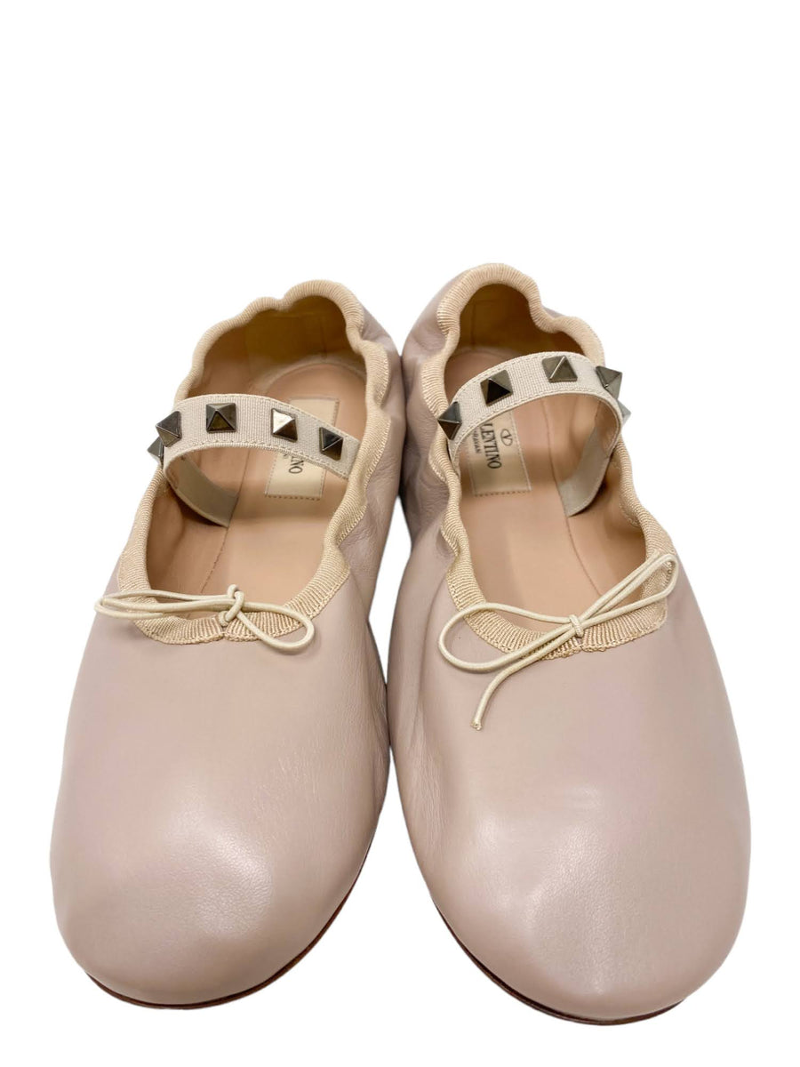 Baletas "Leather Rockstud Mary Jane Bow Ballet Flats"– BRONCEALANA