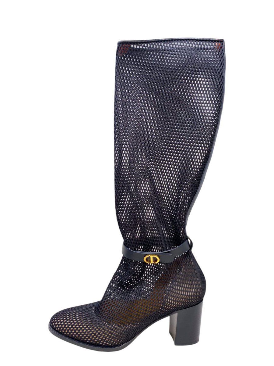 Botas "Dior Empreinte Mesh & Calfskin Heeled Boots"– BRONCEALANA
