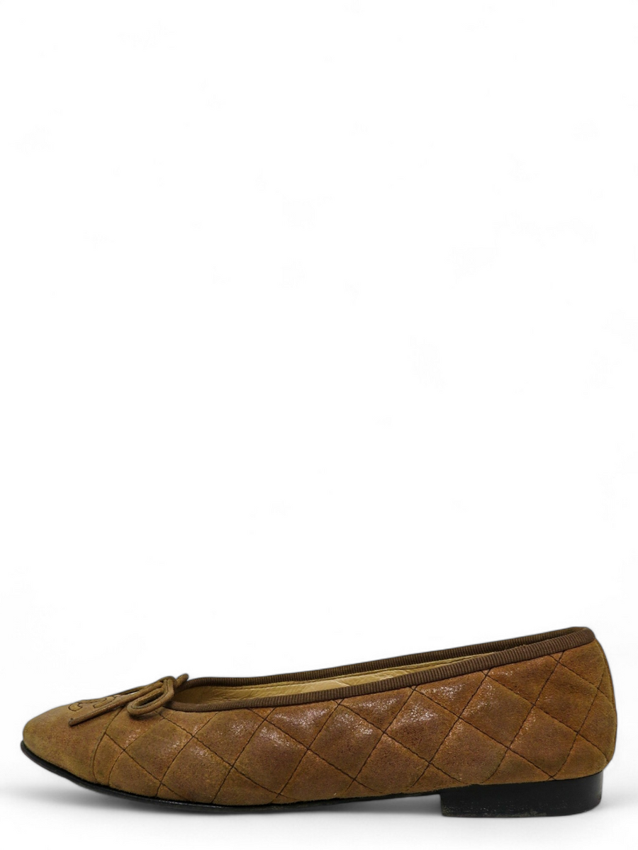Baletas "Interlocking CC Logo Leather Ballet Flats"– BRONCEALANA
