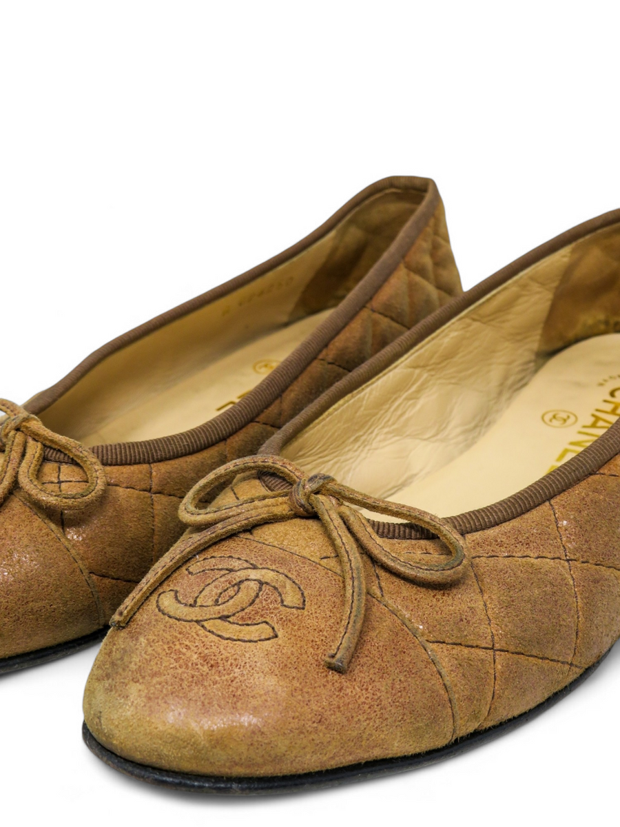 Baletas "Interlocking CC Logo Leather Ballet Flats"– BRONCEALANA